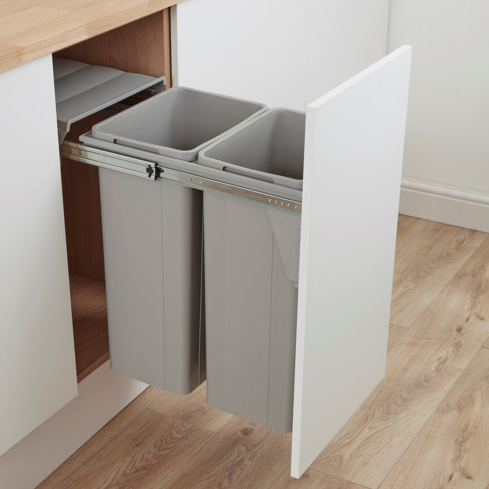 Wesco Bio Double Pull-Out 2-Compartment Bin 64L | 400mm Pull-out Door | Binopolis Ltd