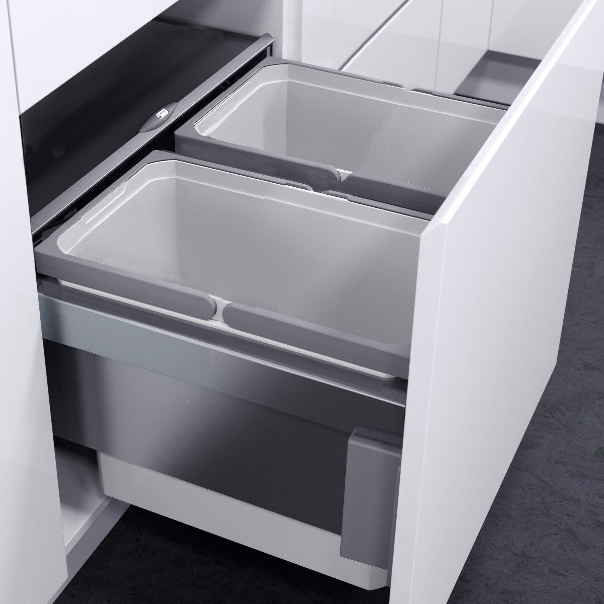 Kitchen Bins for 500mm Wide Pull out Doors | Integrated Cupboard Bin ...