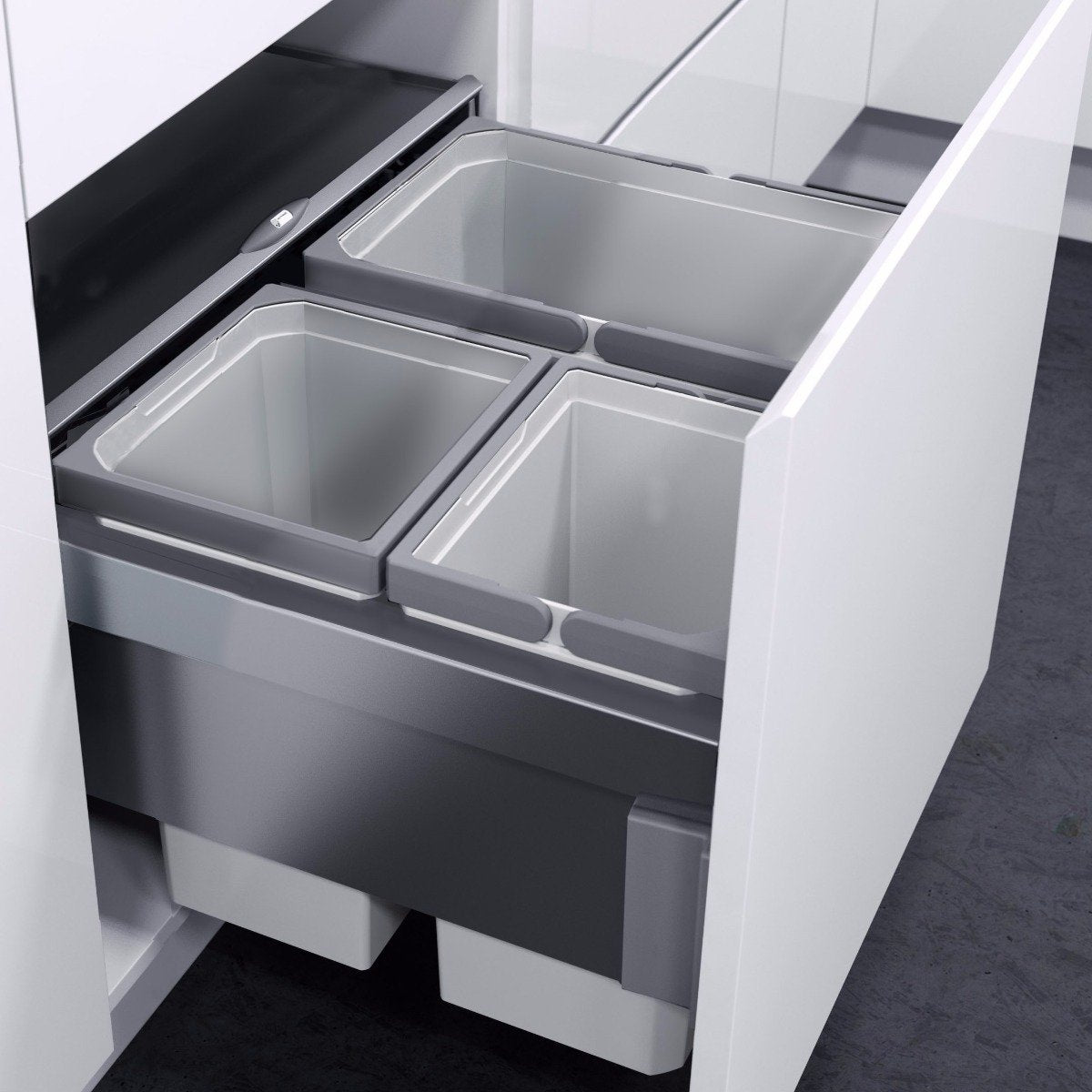 Kitchen Bins for 500mm Wide Pull out Doors | Integrated Cupboard Bin ...