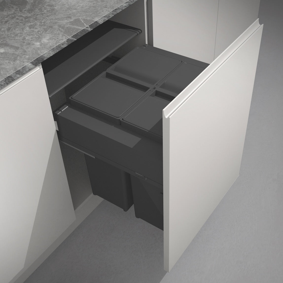 Kitchen Bins for 600mm Wide Pullout Doors | Integrated Cupboard Bin ...