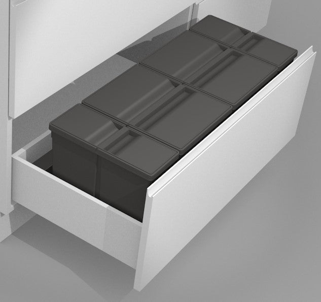 Gollinucci Sistema-9XL Drawer 4 compartment 58L Recycling Set | 1000mm ...