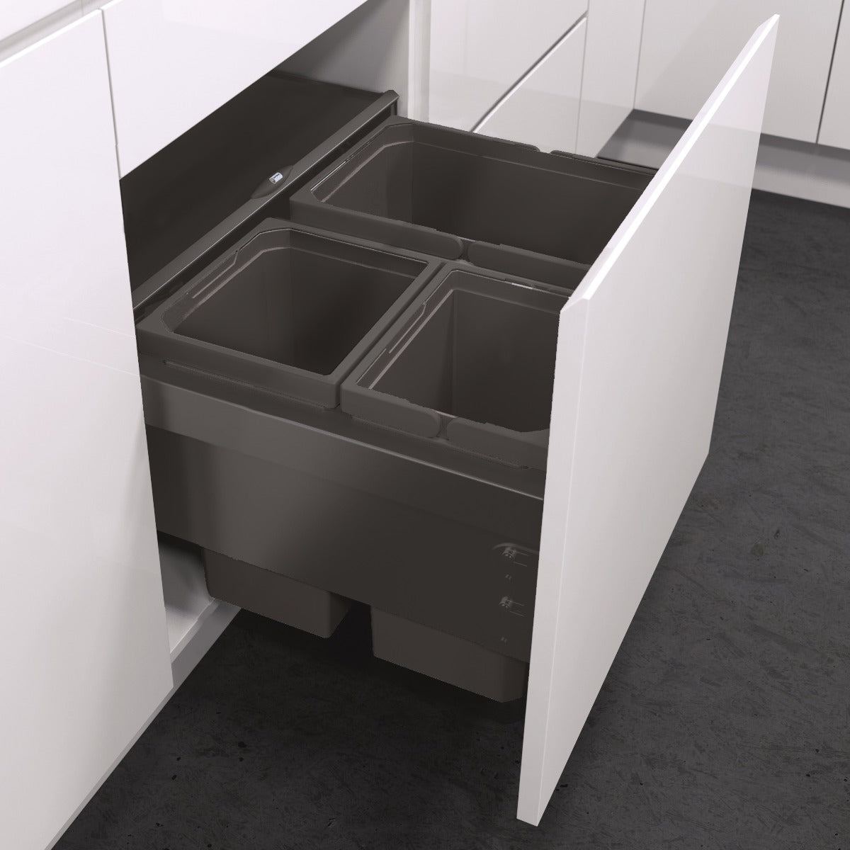 Kitchen Bins for 500mm Wide Pull out Doors | Integrated Cupboard Bin ...